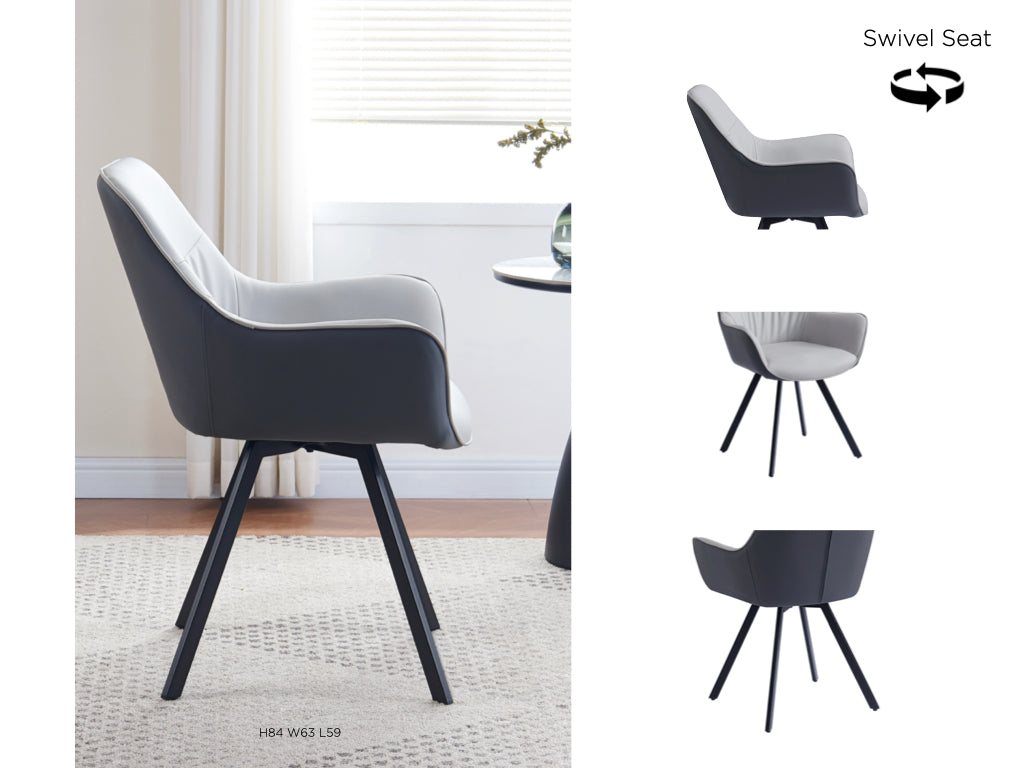 Allez Swivel Two Tone Dining Chair – A World of Furniture