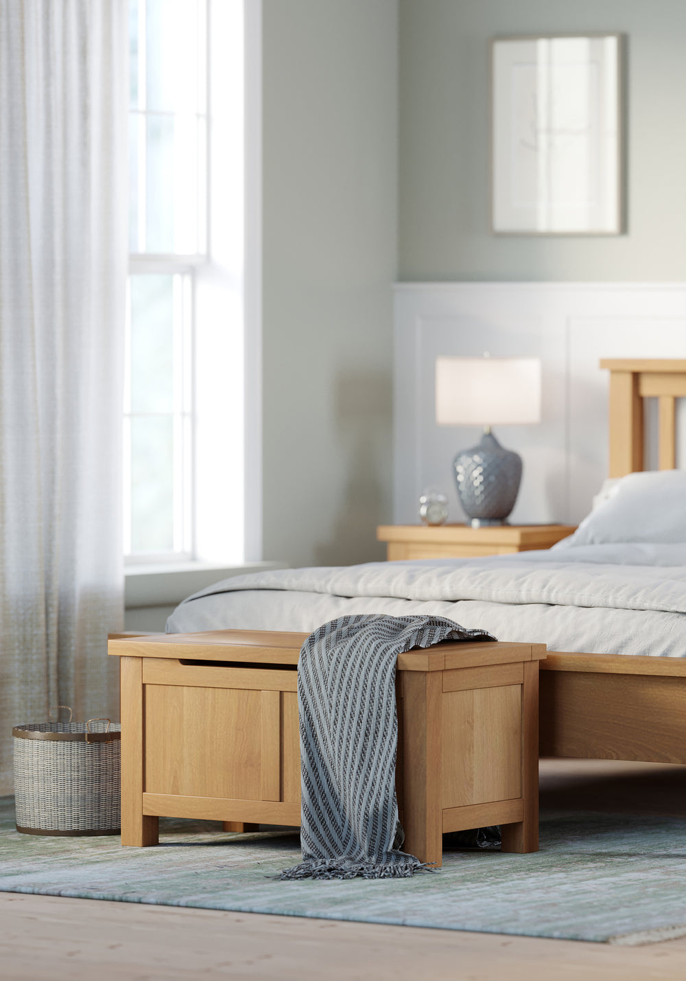 Dover Light Oak Blanket Box – A World of Furniture