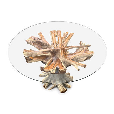 Lombok Root 120cm Glass Topped Dining Table – A World of Furniture