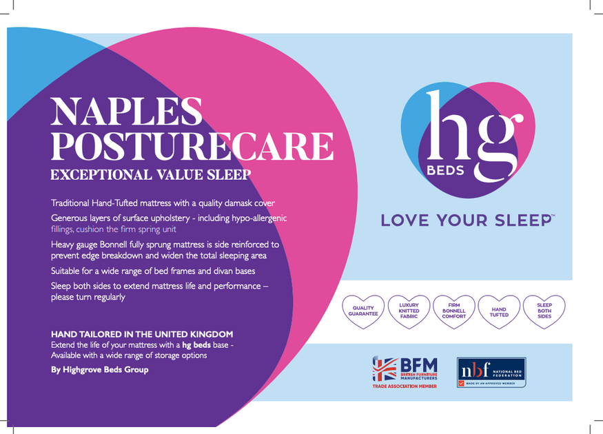 HG Naples Posturecare Mattress – A World of Furniture