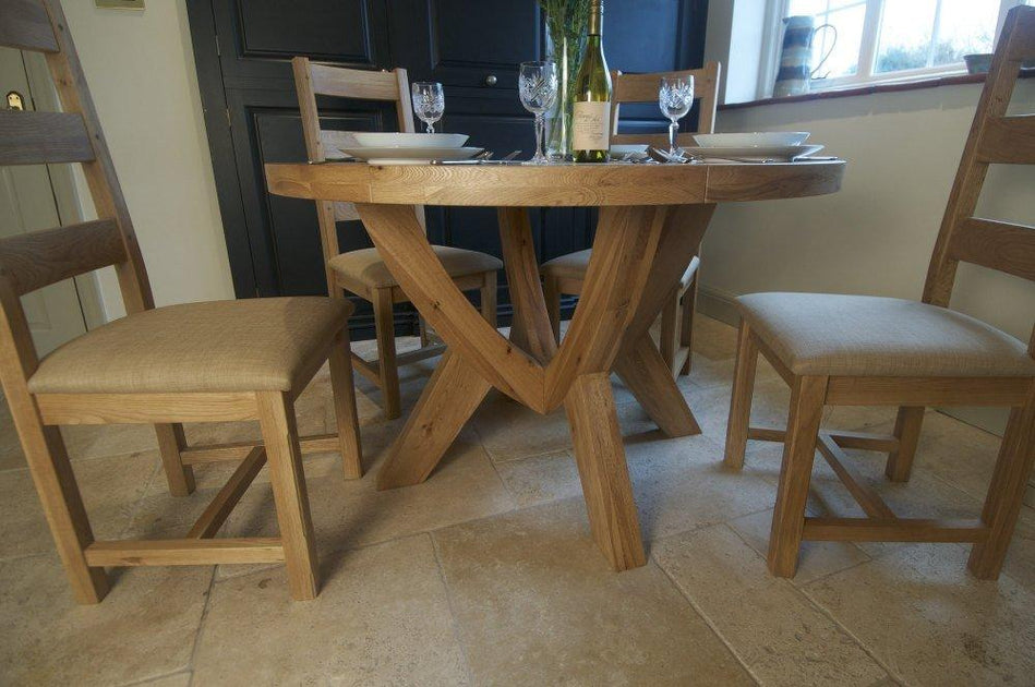 Wessex Oak Fixed Top Round Dining Table – A World of Furniture